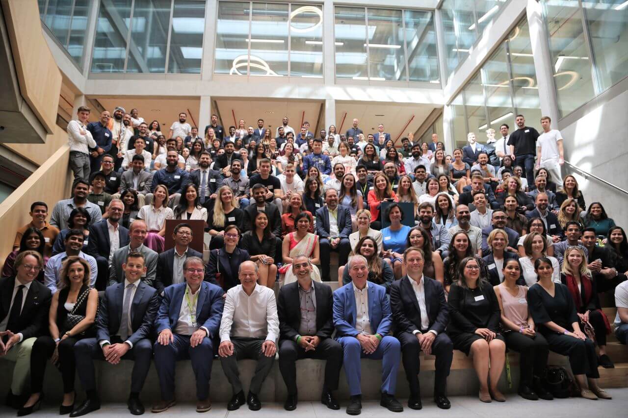 German Chancellor Olaf Scholz at Gisma University of Applied Sciences ...